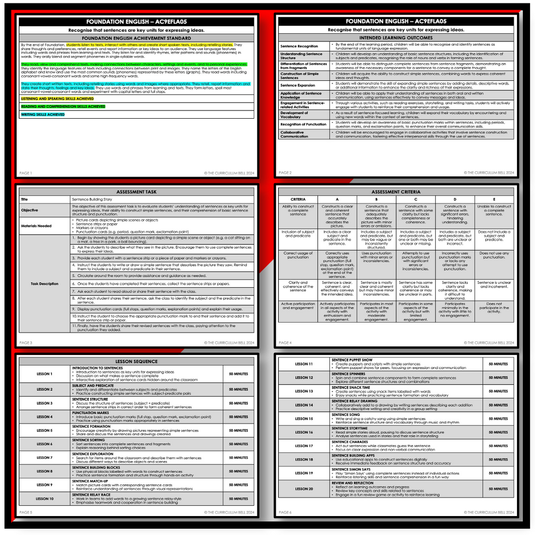 V9 UNIT PLAN - AC9EFLA05 | AC | FOUNDATION ENGLISH – THE CURRICULUM BELL